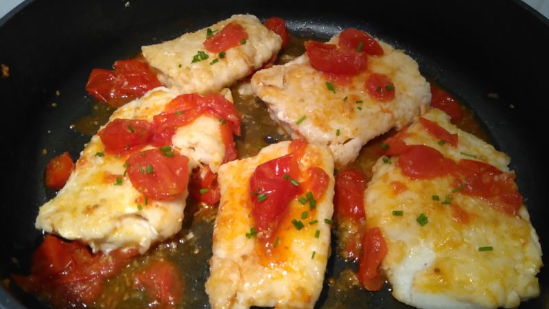 Filetti di Merluzzo all’Acqua Pazza – Verde Pistacchio